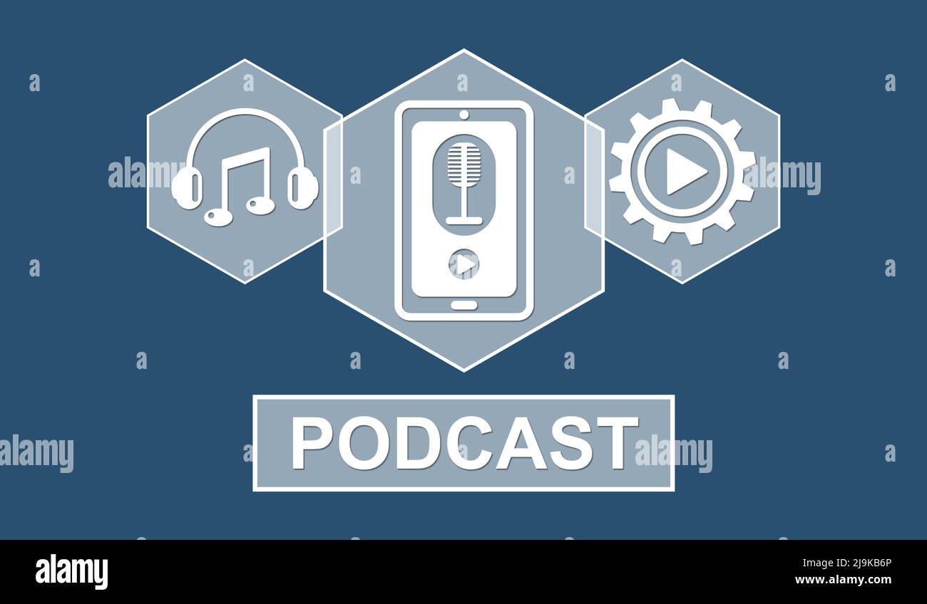 Illustration of a podcast concept Stock Photo - Alamy