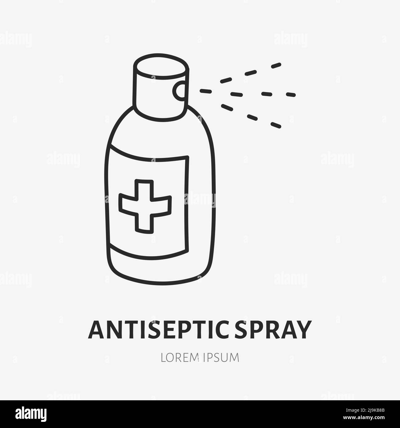 Antiseptic doodle line icon. Vector thin outline illustration of ...