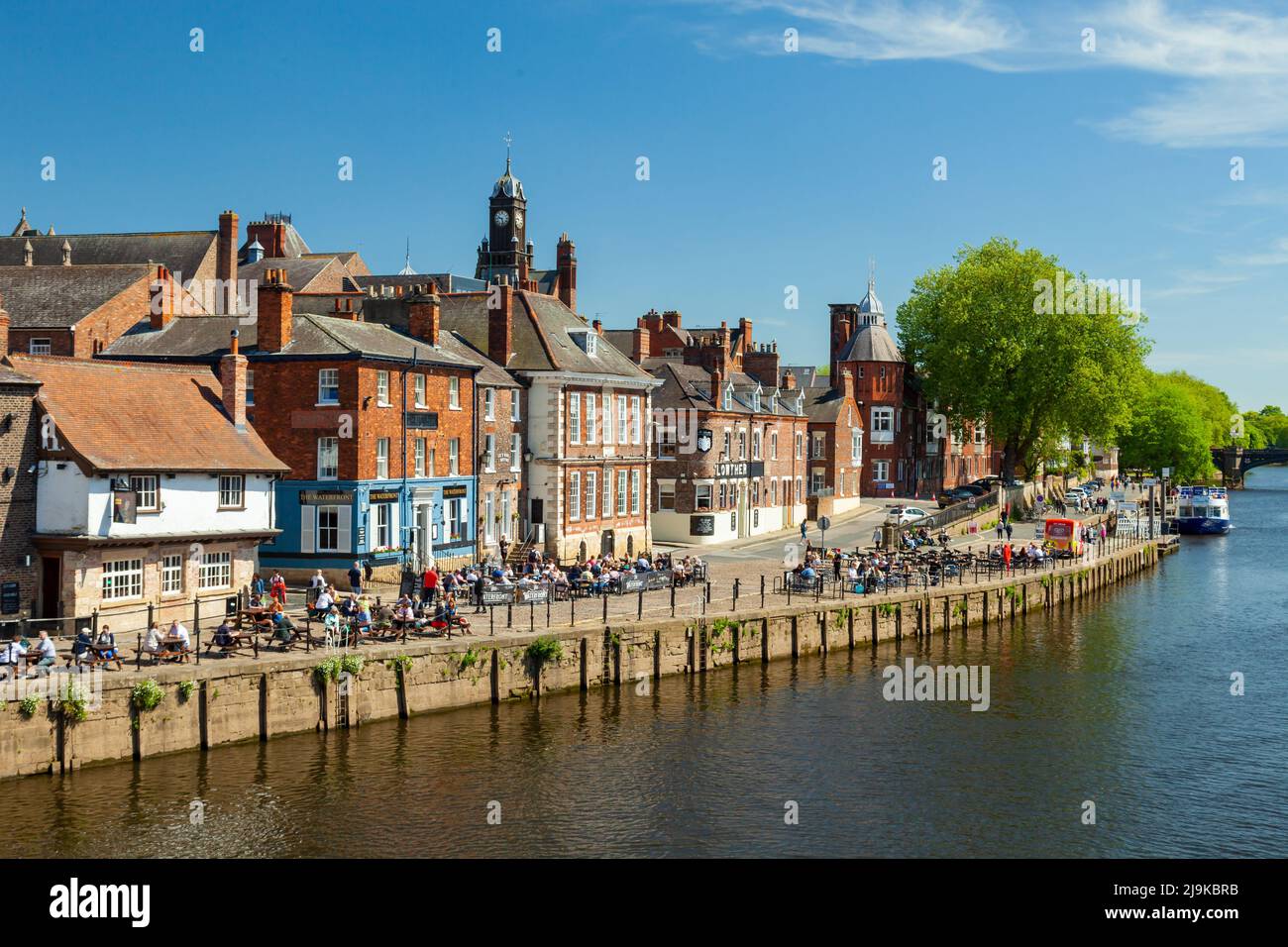 Spring afternoon on the riverside in York, England Stock Photo - Alamy