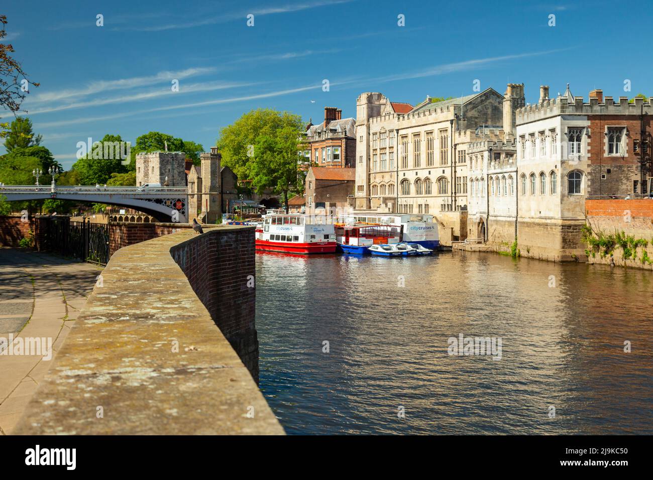 Spring afternoon on the riverside in York, England Stock Photo - Alamy