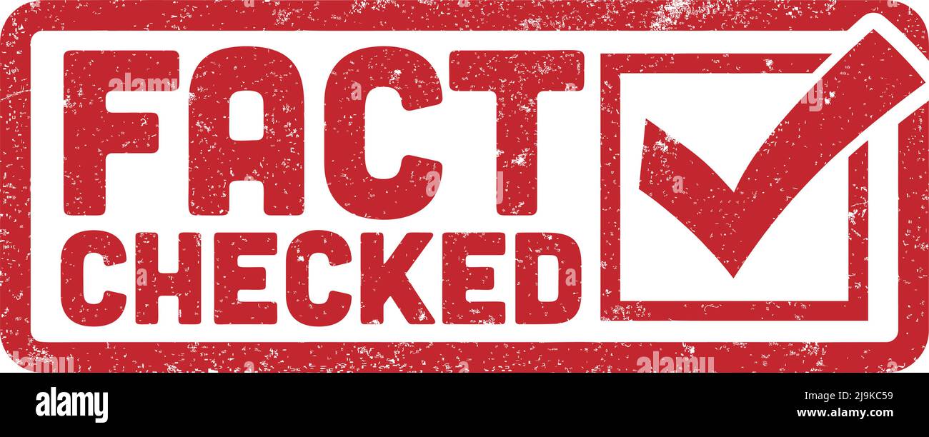 red grungy FACT CHECKED rubber stamp, vector illustration Stock Vector ...