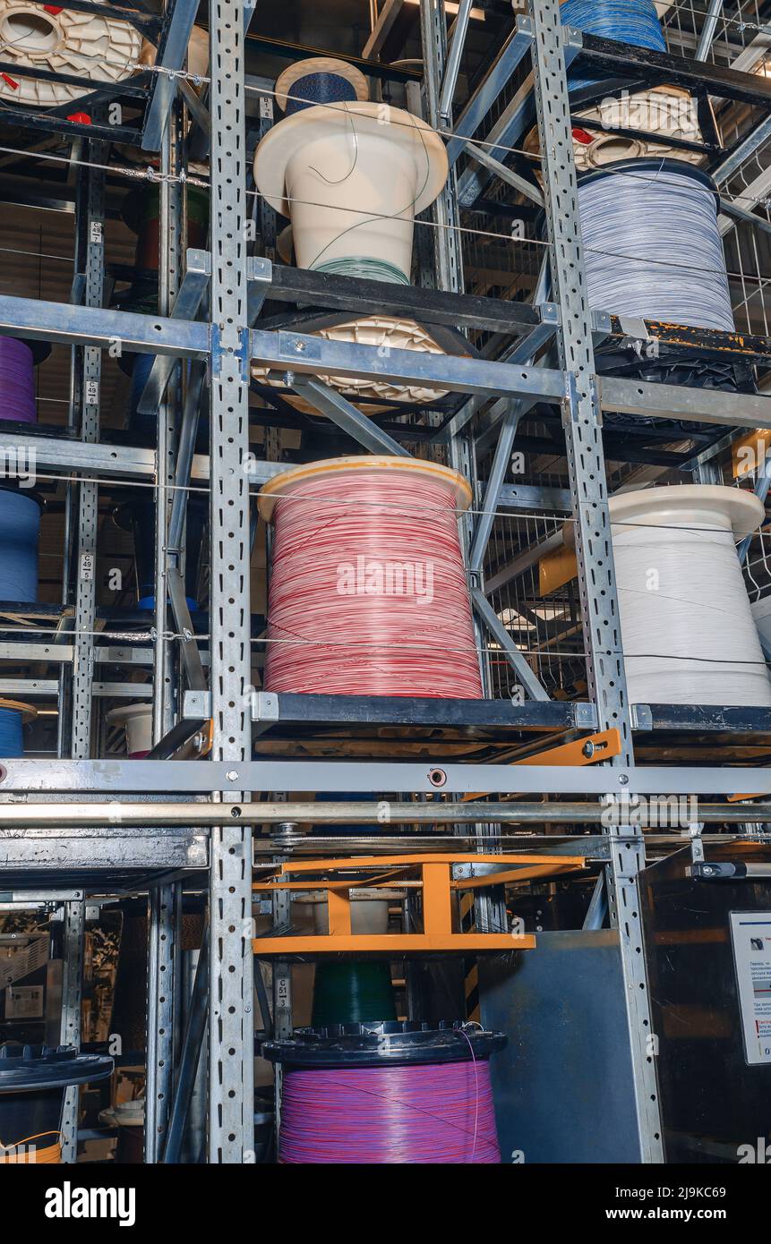 Electrical cable on spools hi-res stock photography and images - Alamy