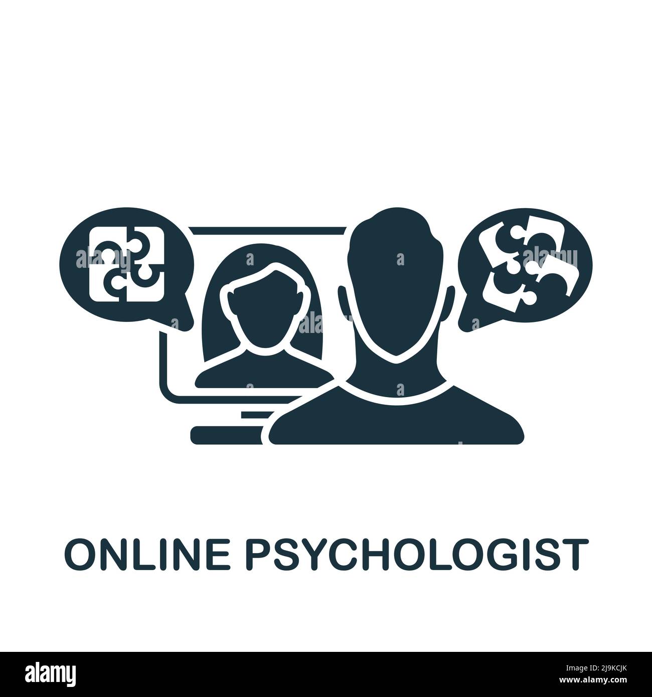 Online Psychologist icon. Simple line element psychology symbol for ...
