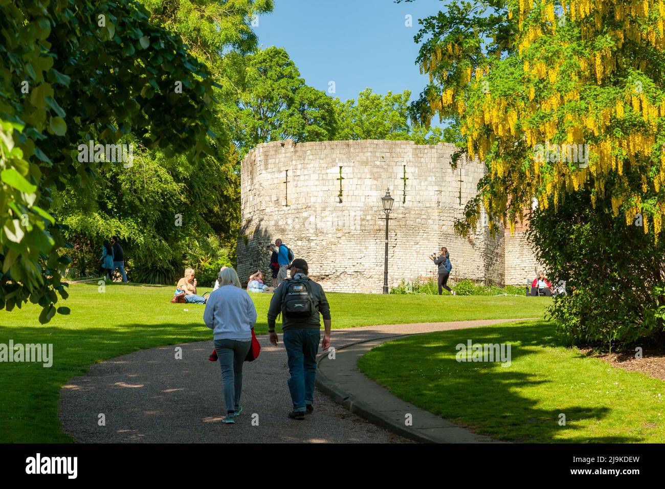 Multangular Tower in Museum Gardens in spring, York, England Stock ...
