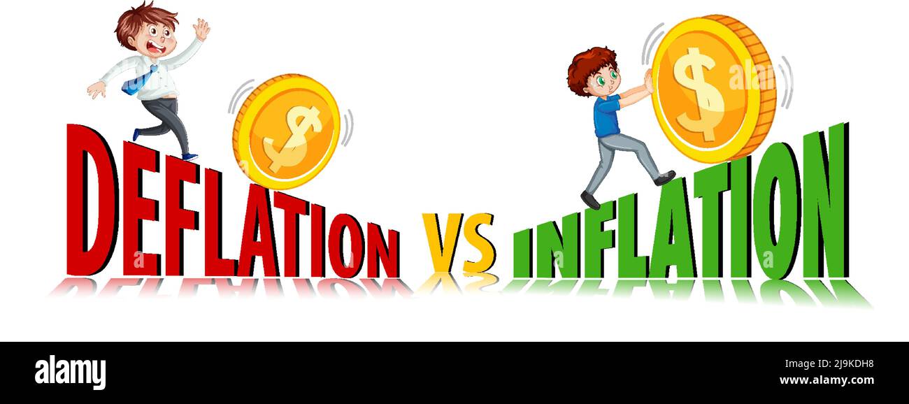 Inflation vs deflation logo design illustration Stock Vector Image ...