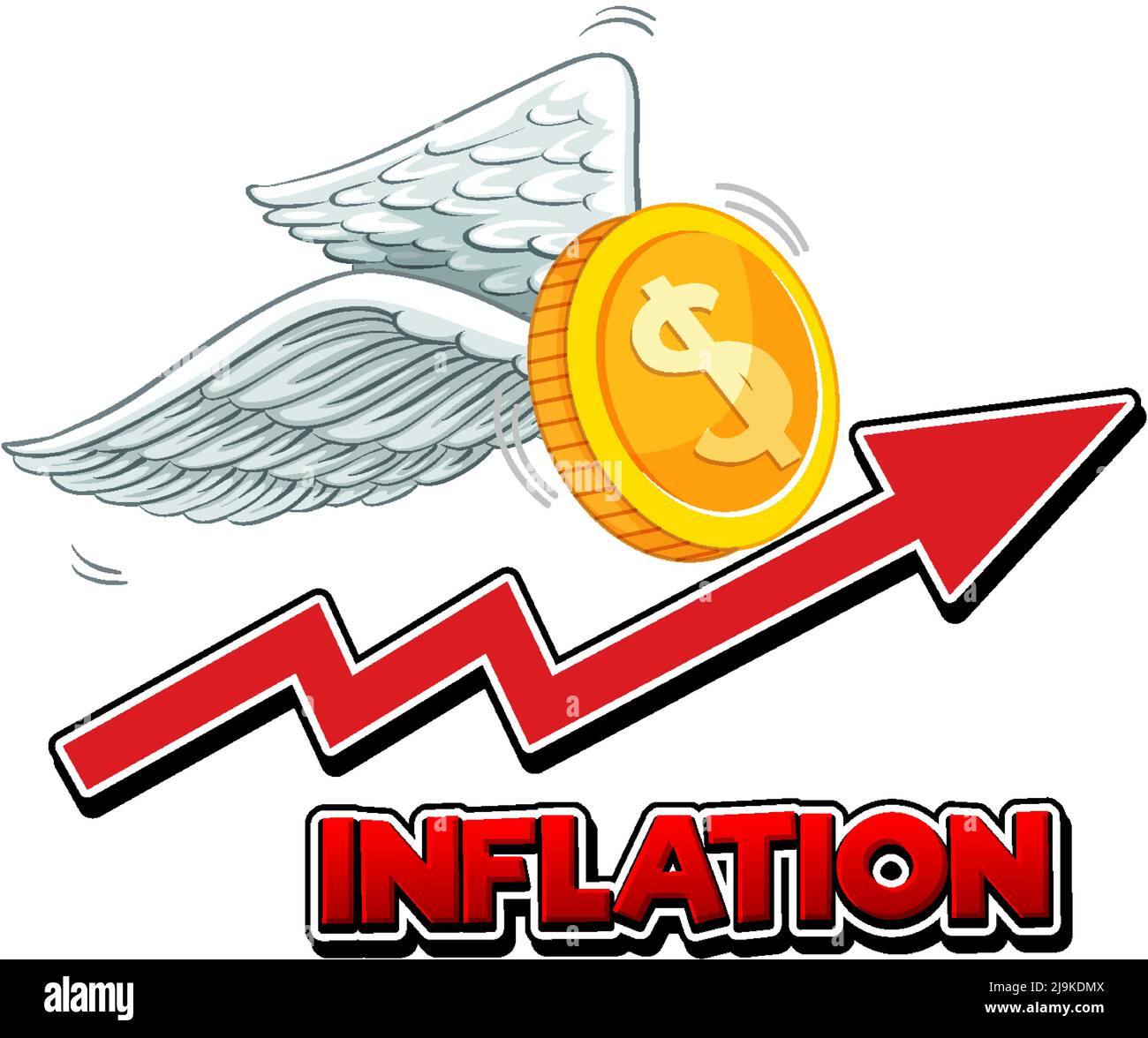 Inflation with red arrow going up illustration Stock Vector Image & Art ...