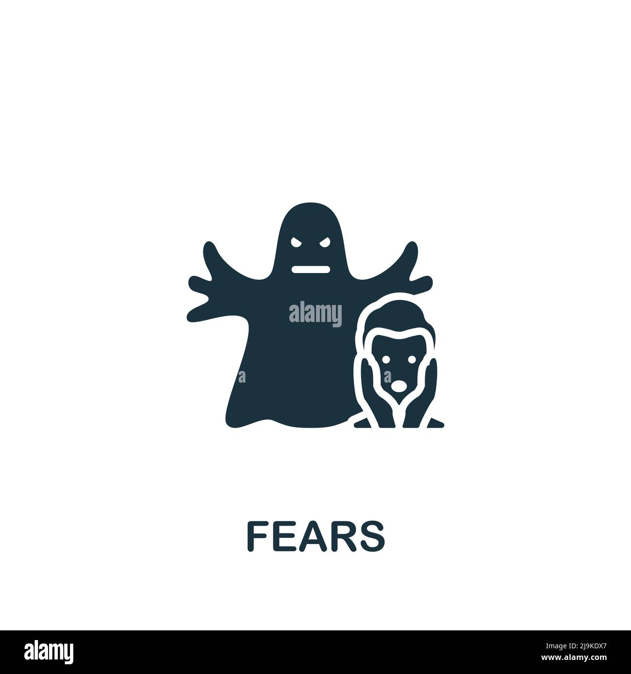 Fears icon. Simple line element psychology symbol for templates, web ...
