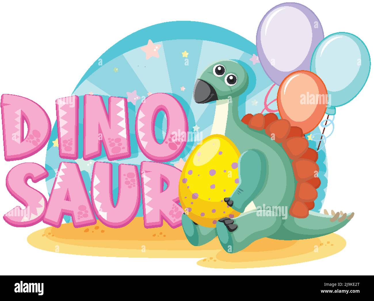 Cute dinosaur themed party illustration Stock Vector Image & Art - Alamy