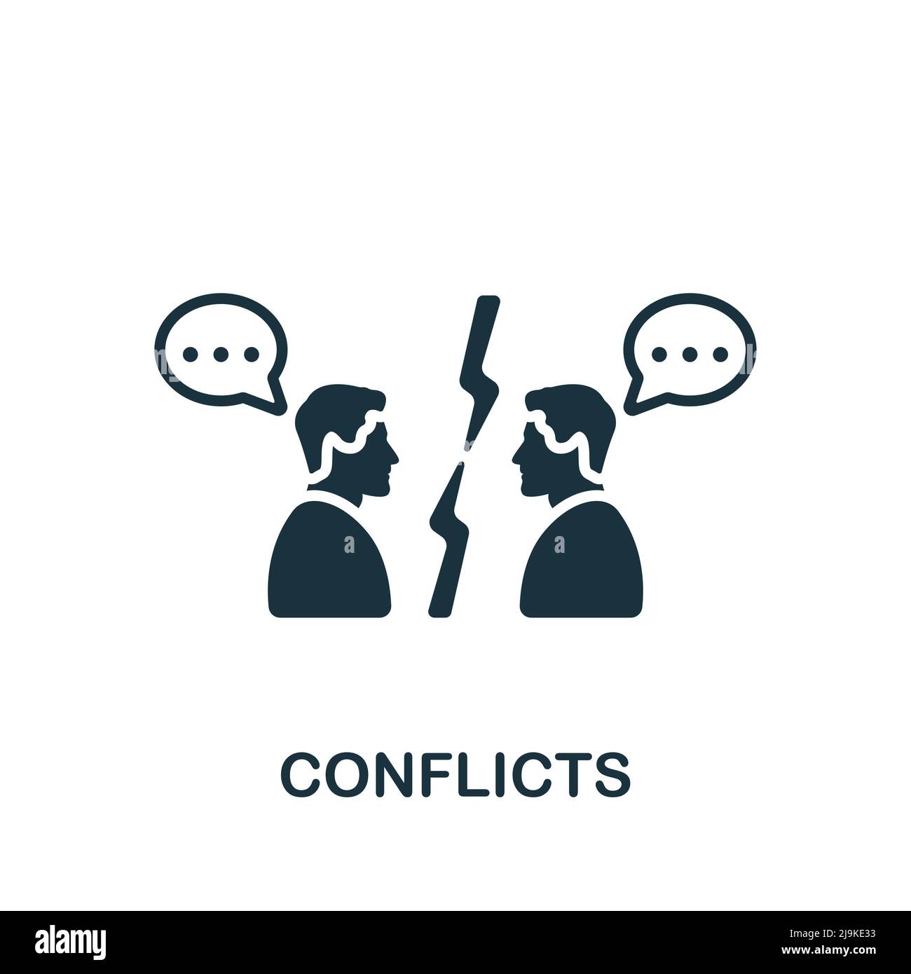 Conflicts icon. Simple line element psychology symbol for templates ...