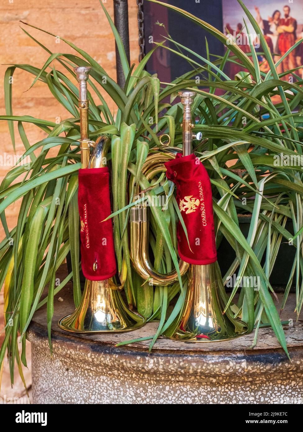 Bugle of the Easter Bands in Almagro Stock Photo - Alamy