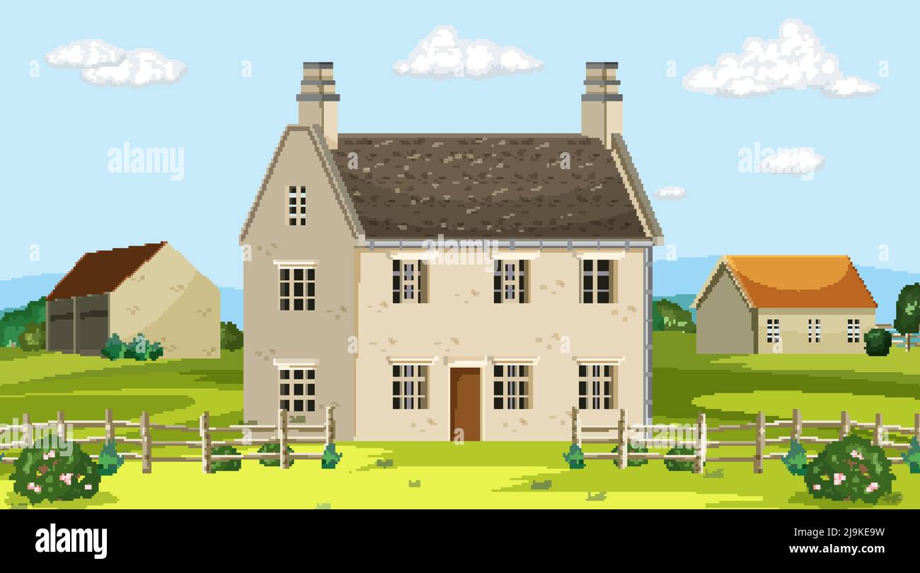 Houses in the rural area illustration Stock Vector Image & Art - Alamy