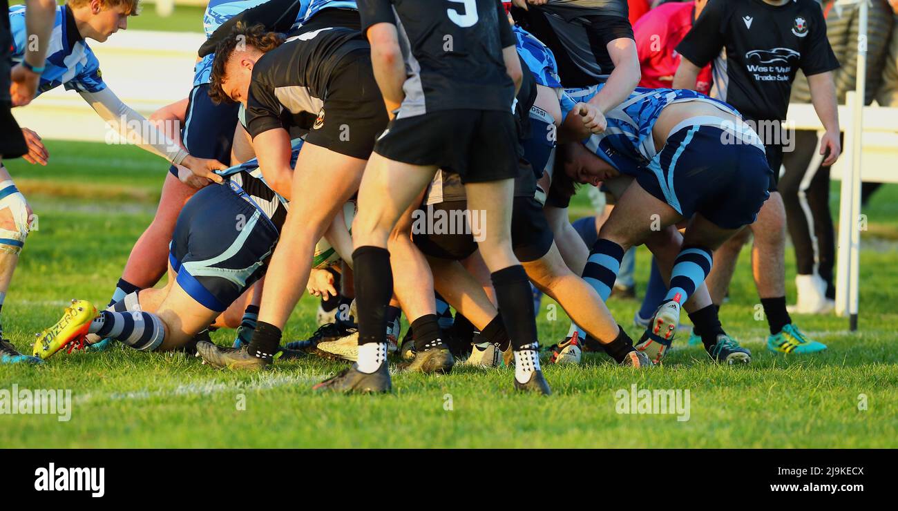 St Clears RFC Youth v Burryport RFC Youth plate final 2022 Stock Photo ...
