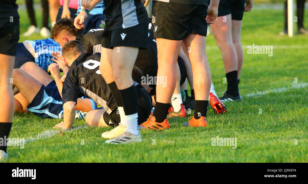 St Clears RFC Youth v Burryport RFC Youth plate final 2022 Stock Photo ...