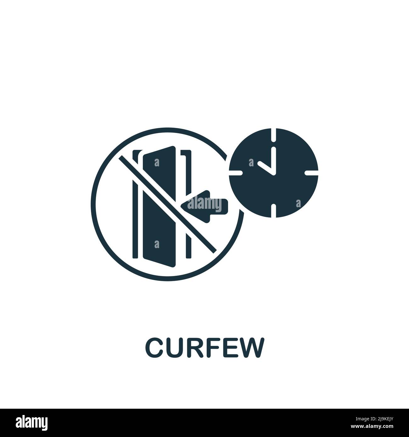 Curfew icon. Simple line element quarantine symbol for templates, web ...