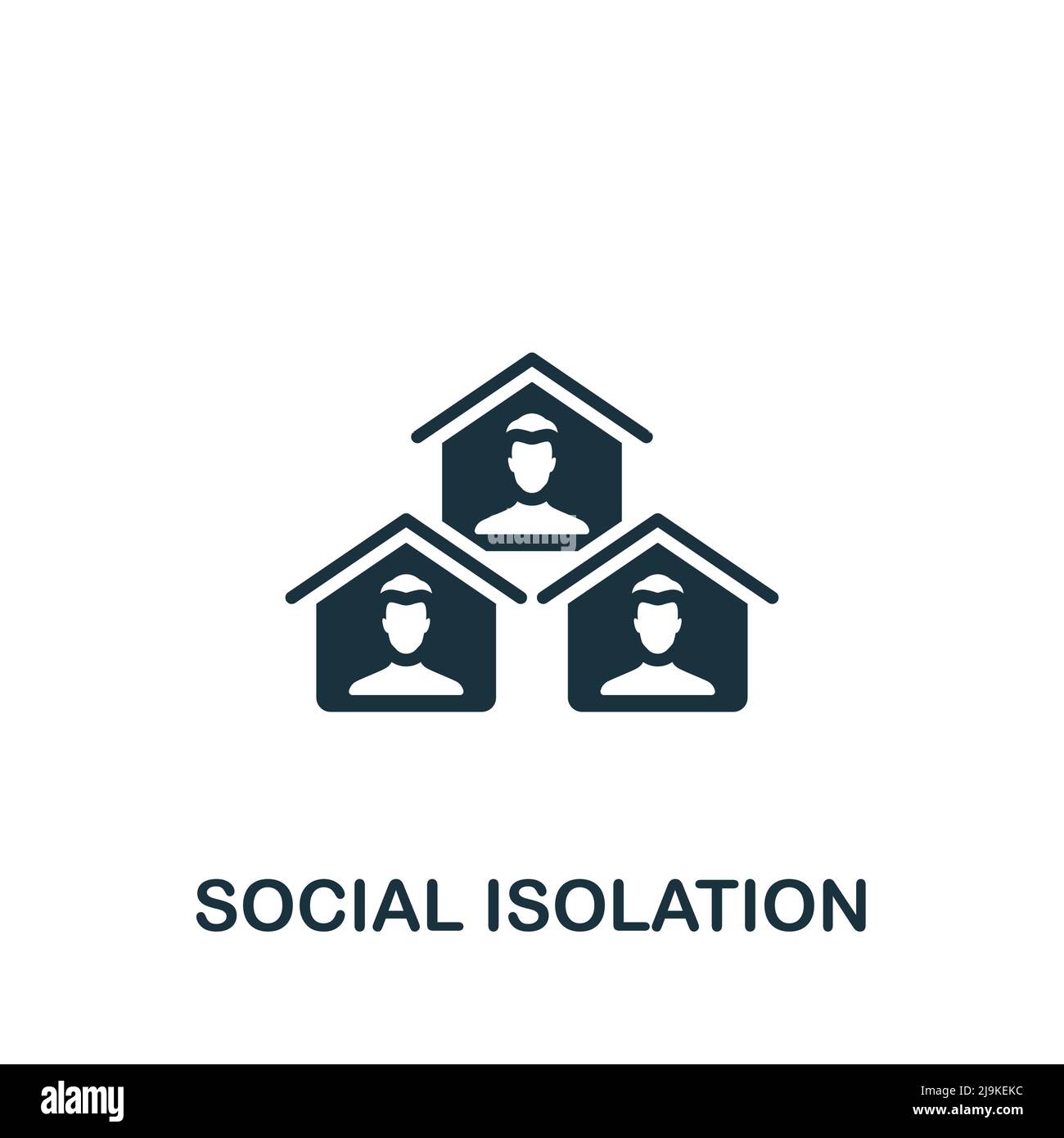 Social Isolation icon. Simple line element quarantine symbol for ...