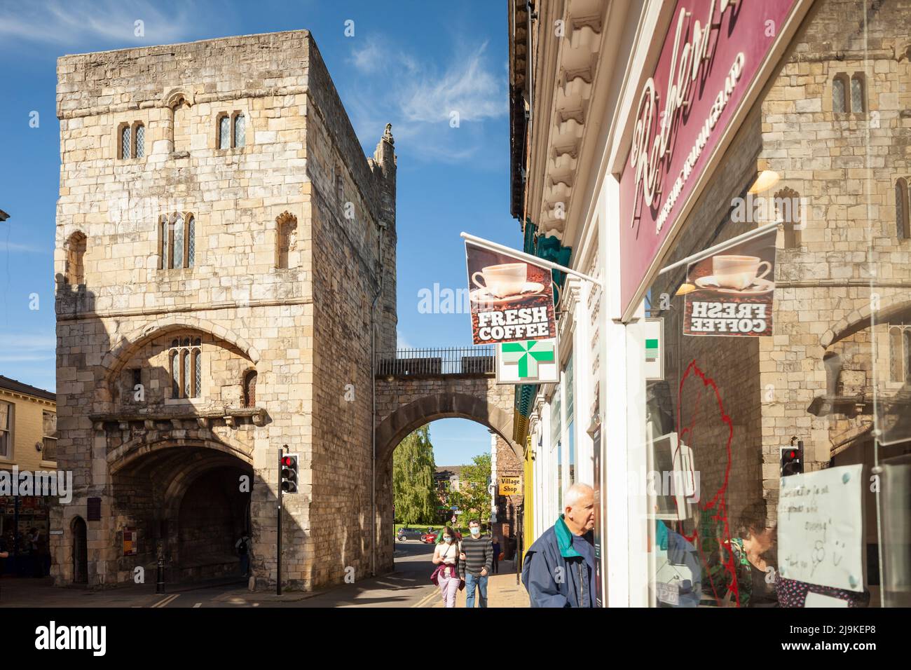 Spring afternoon at Monk Bar in York, england Stock Photo - Alamy