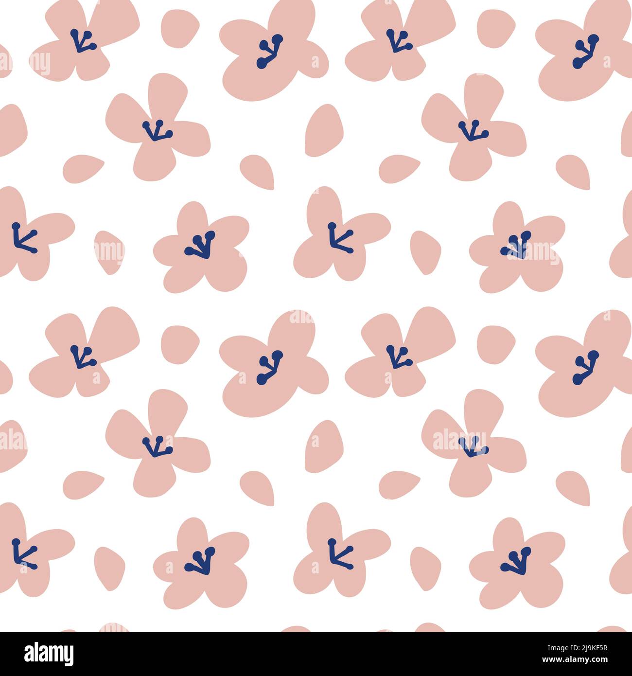 Cute vector floral seamless pattern. Beige Flowers and petals. Motifs ...
