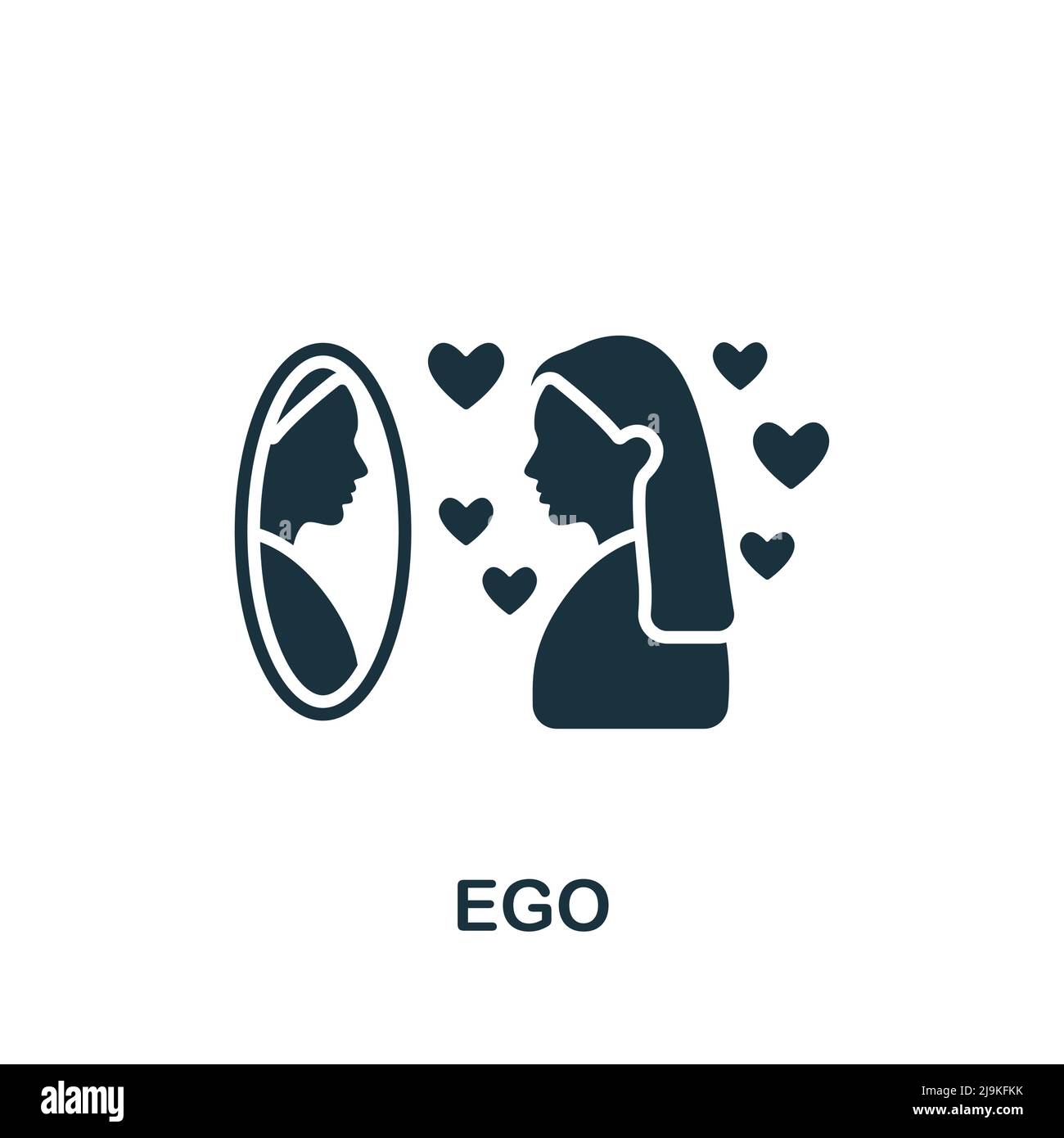 Ego icon. Simple line element psychology symbol for templates, web ...
