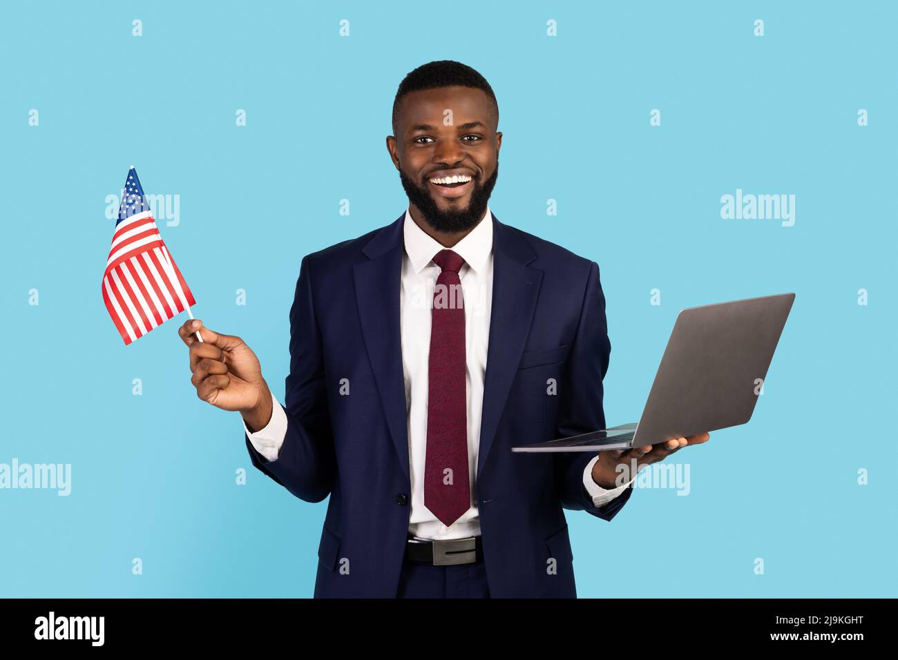 Handsome man usa flag hi-res stock photography and images - Alamy