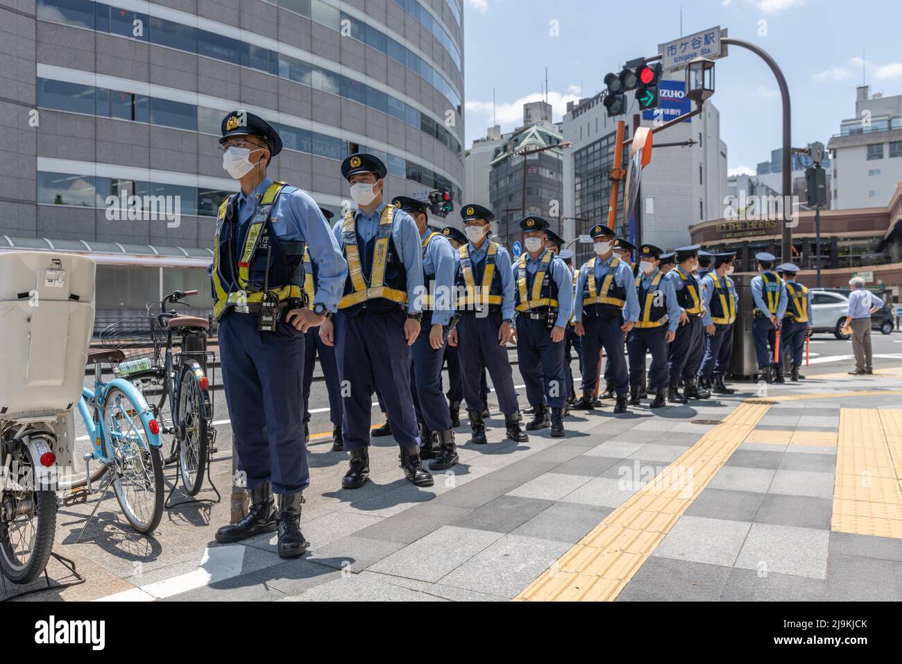 Tokyo, Japan. 24th May, 2022. Police officers prepare to ensure the ...