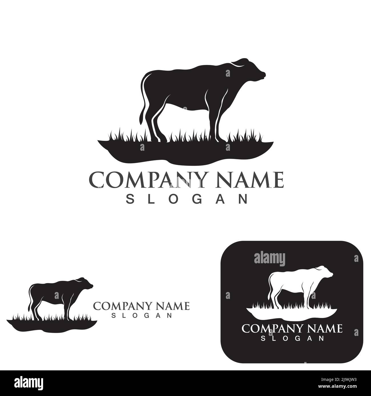 Cow Head Symbols Logo Vector Template Stock Vector Image And Art Alamy