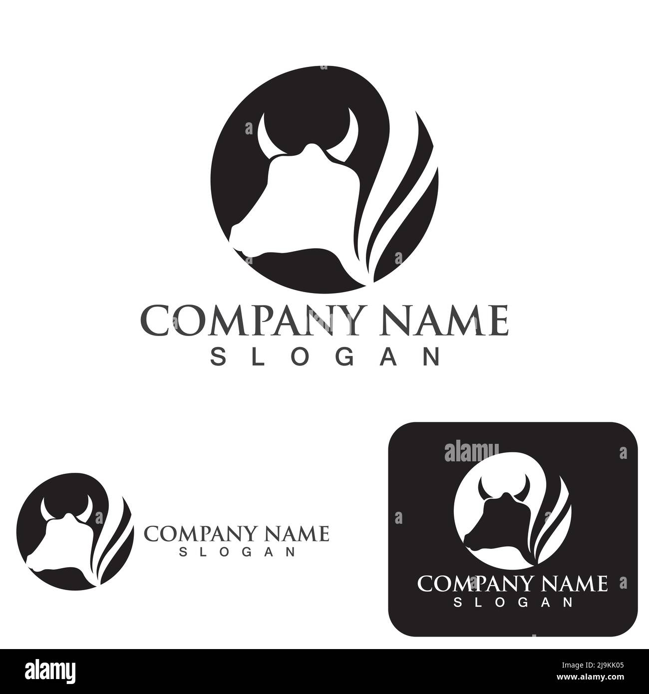 Cow Head Symbols Logo Vector Template Stock Vector Image And Art Alamy