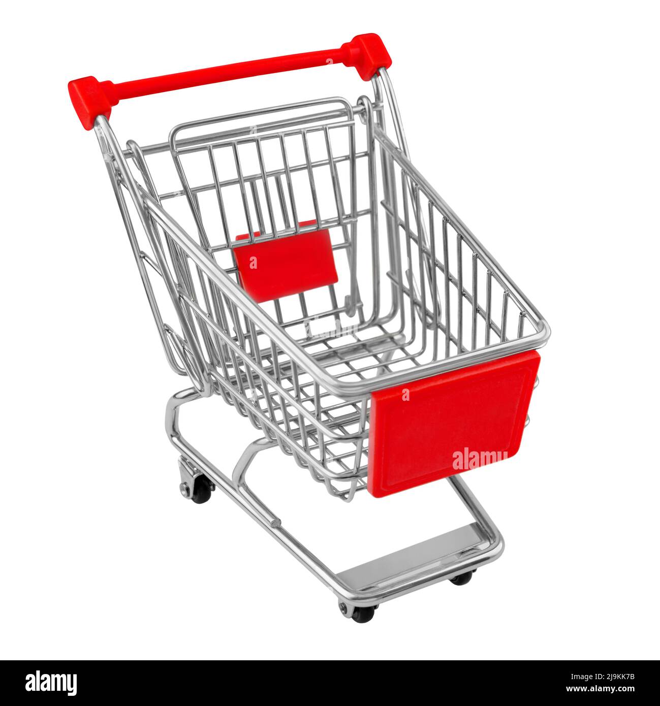 Red shopping cart isolated on white background Stock Photo - Alamy