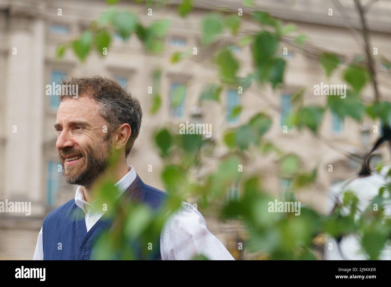 Designer Thomas Heatherwick with a section of his Queen's Green Canopy ...