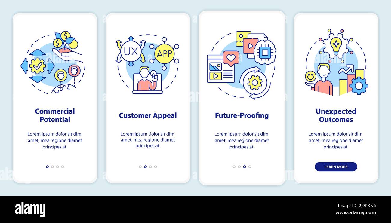 Digital first mindset importance onboarding mobile app screen Stock ...