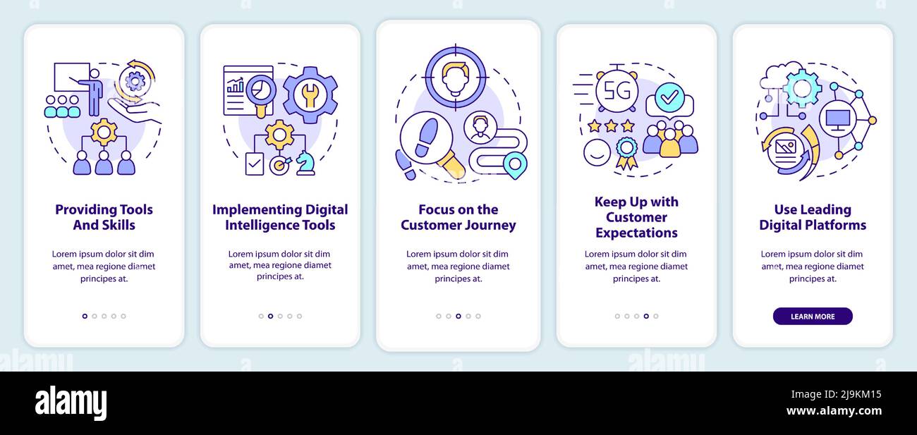 Digital first strategy onboarding mobile app screen Stock Vector Image ...