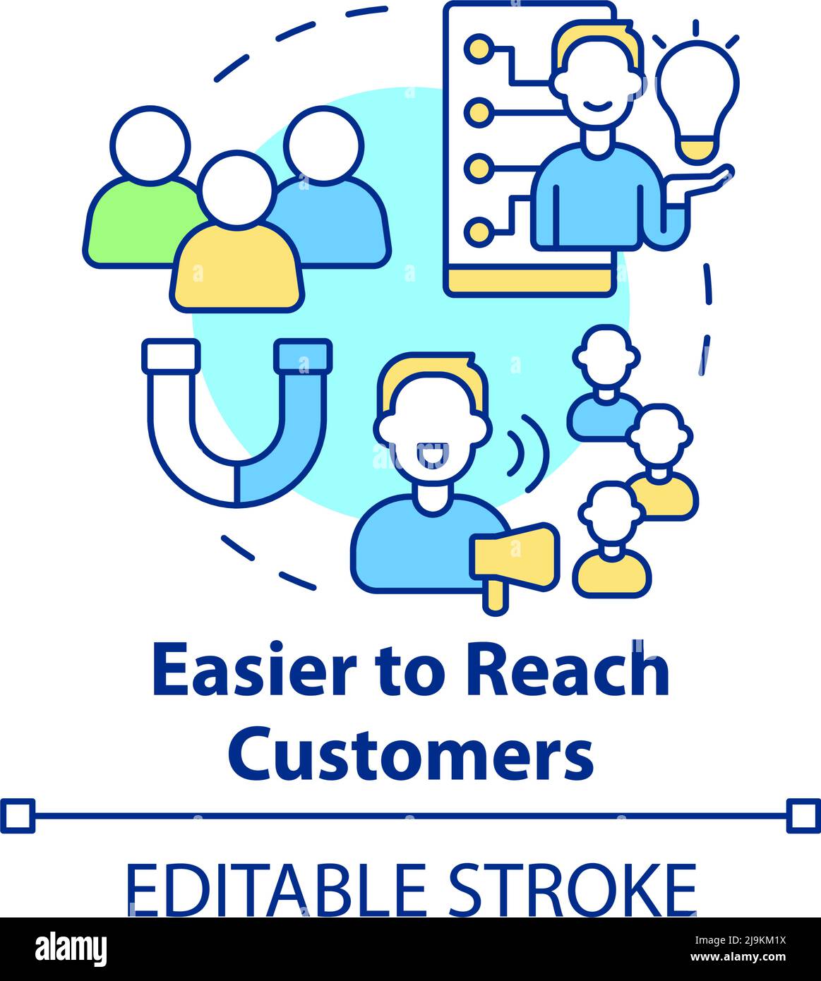 Easier to reach customers concept icon Stock Vector Image & Art - Alamy