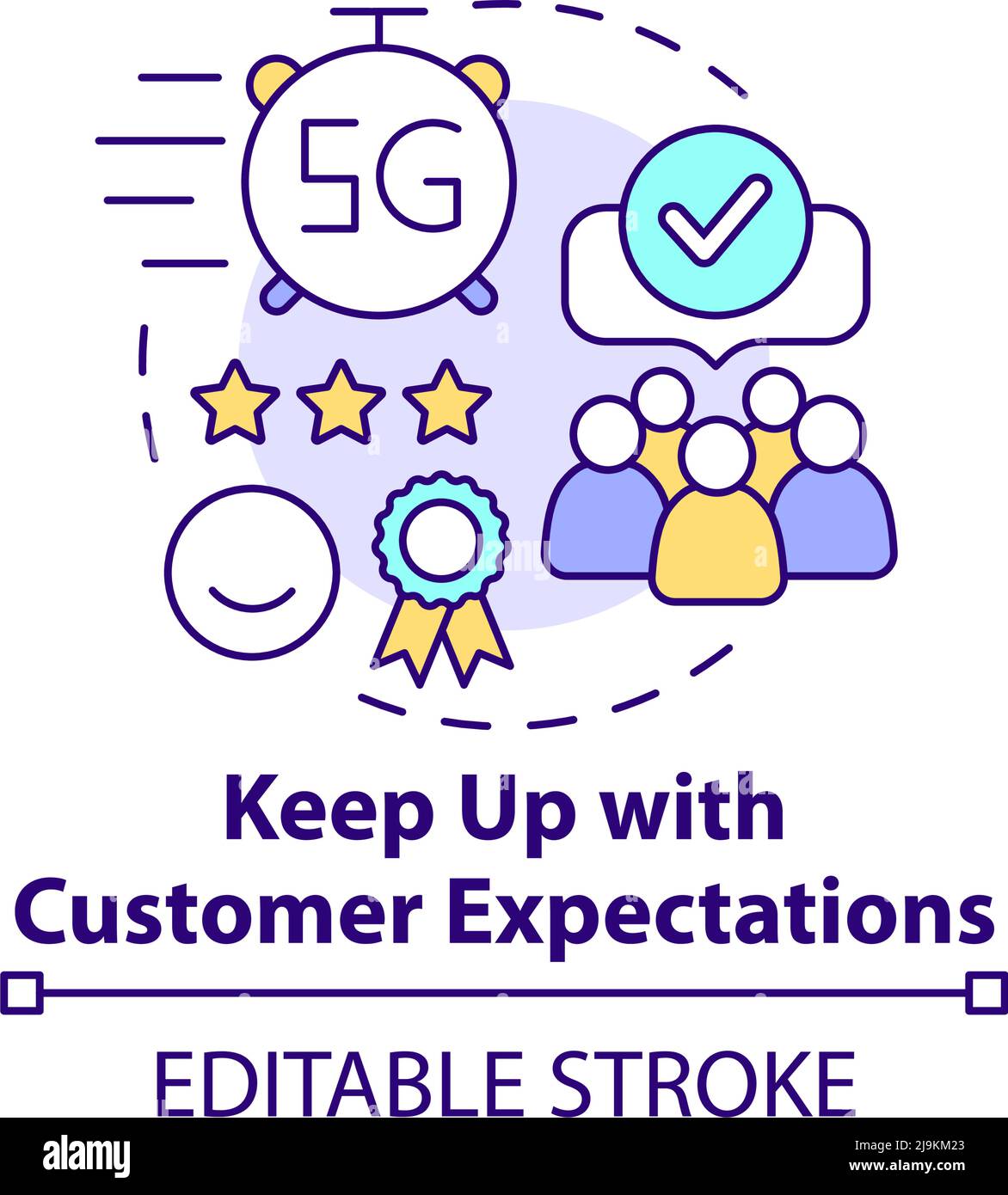 Keep up with customer expectations concept icon Stock Vector Image ...