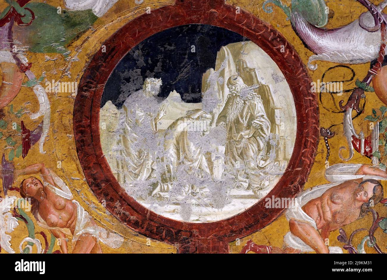 Dante,Virgilio e Catone Uticense - affresco nella Cappella di San ...