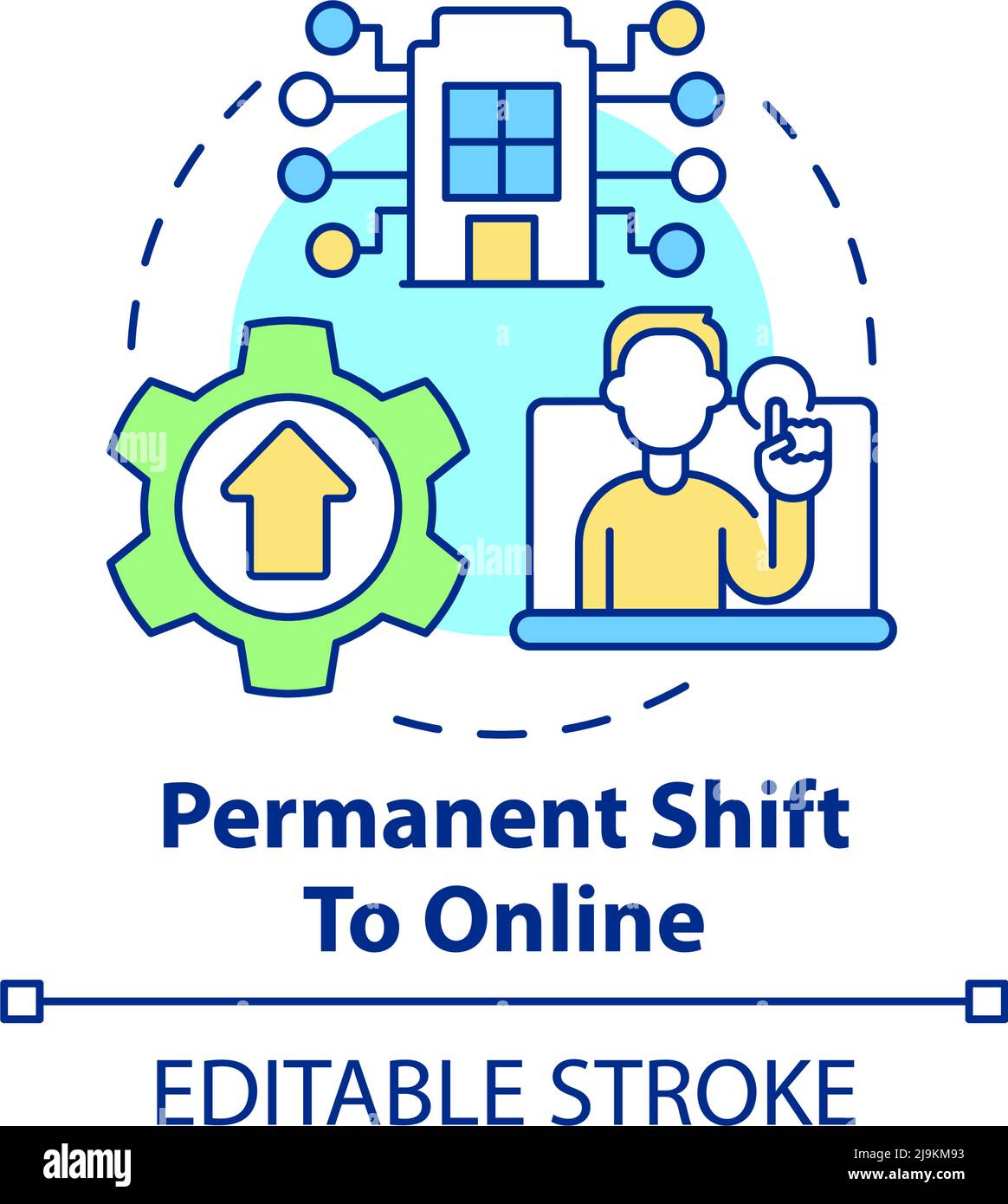 Permanent shift to online concept icon Stock Vector Image & Art - Alamy