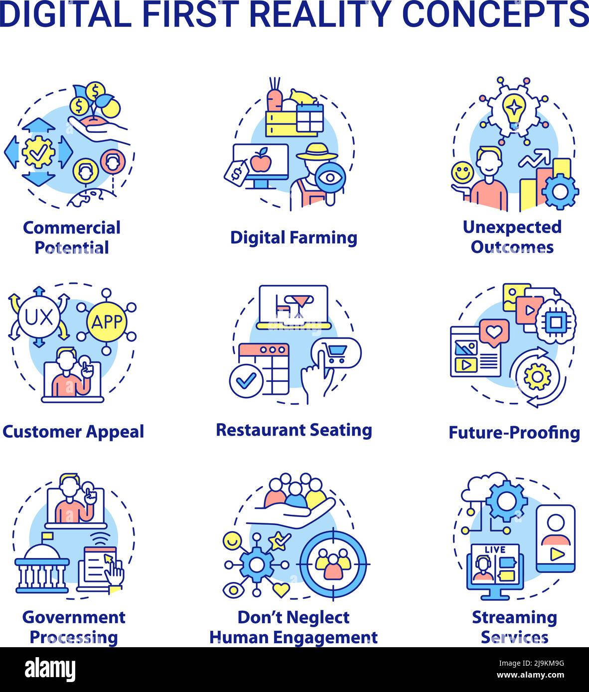 Digital first reality concept icons set Stock Vector Image & Art - Alamy