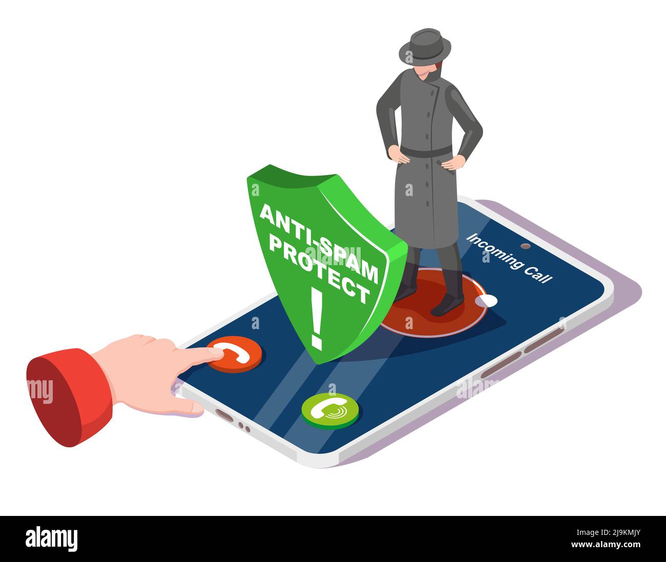 Anti spam call protect mobile service vector Stock Vector Image & Art ...