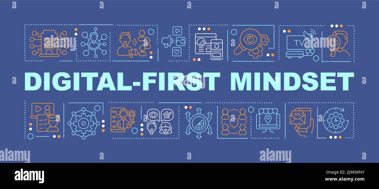 Digital first mindset word concepts dark blue banner Stock Vector Image & Art - Alamy