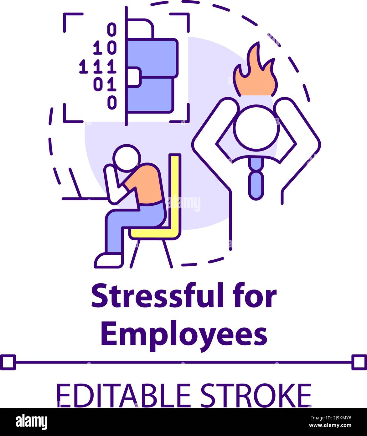 Stressful for employees concept icon Stock Vector Image & Art - Alamy