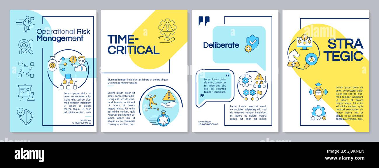 Operational risk management levels blue and yellow brochure template ...
