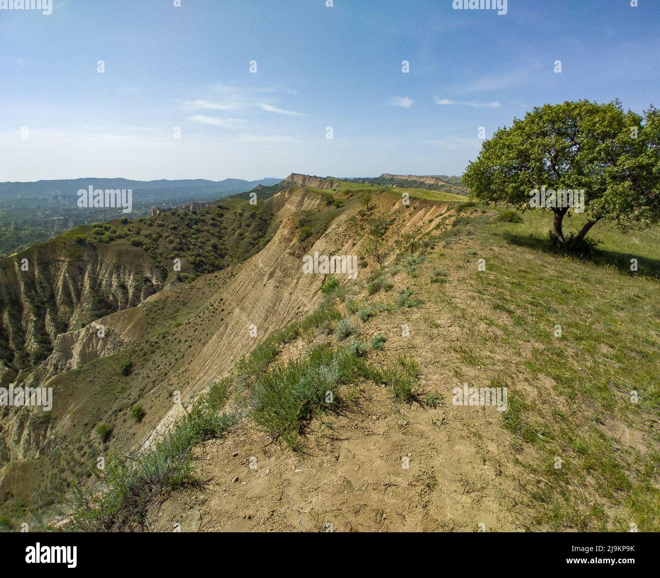 Hiking in Vashlovani reserve mountain landscape in summer Stock Photo ...
