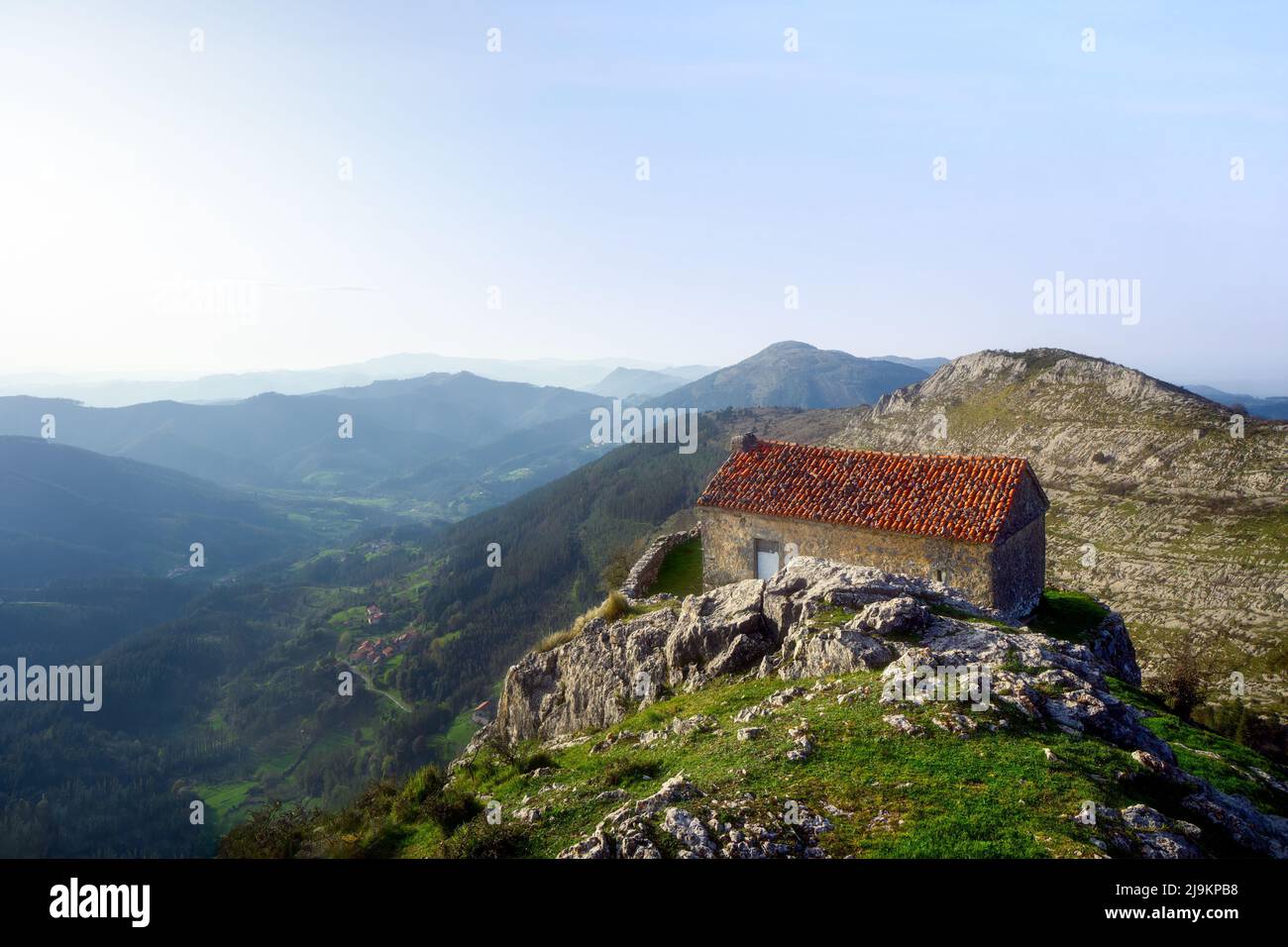 Santa Eufemia hermitage on the top of a mountain Stock Photo - Alamy