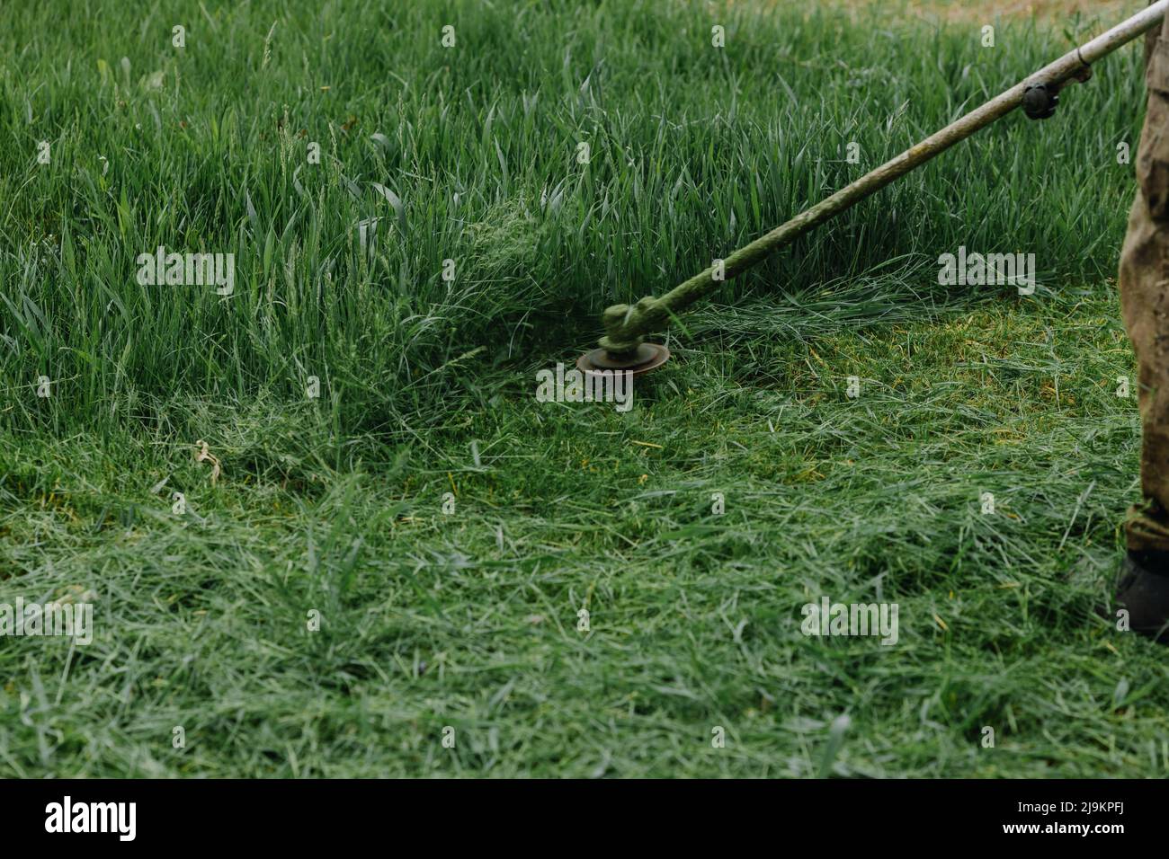 Hand mowing machine hi-res stock photography and images - Alamy