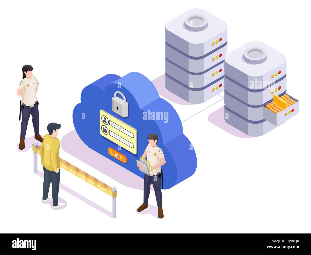 Cloud service access control isometric 3d vector Stock Vector Image ...