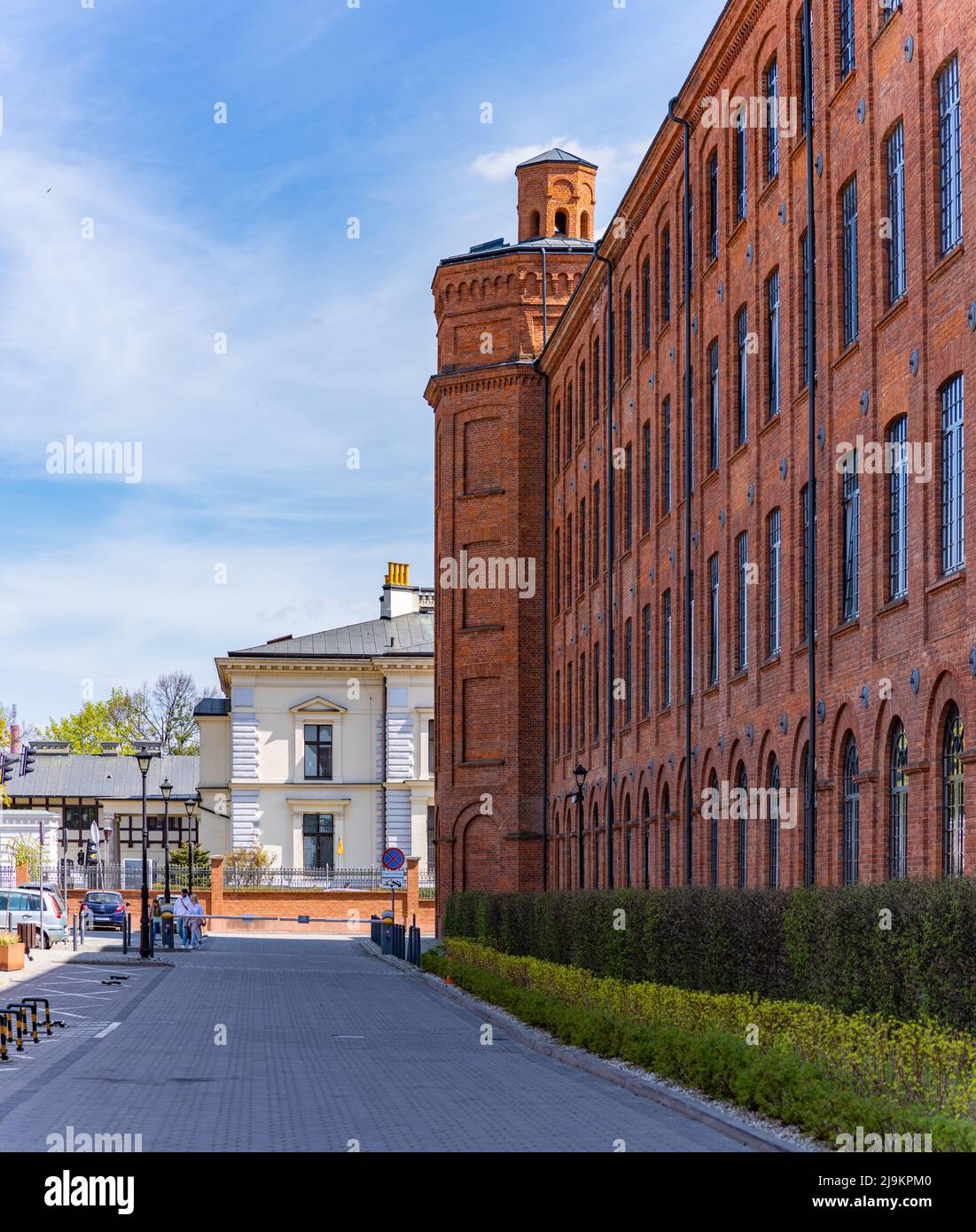 A picture of the apartment facades at the Księży Młyn old industrial ...