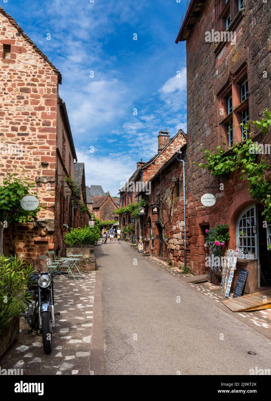 Collonges-la-Rouge, France - 13 May, 2022: view of the historic red ...