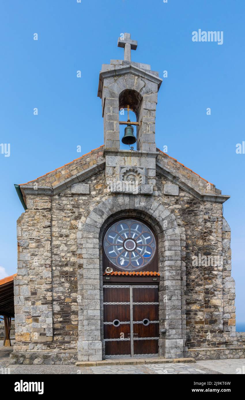 Bakio, Spain - 3 May, 2022: close-up view of the hermitage and chapel ...