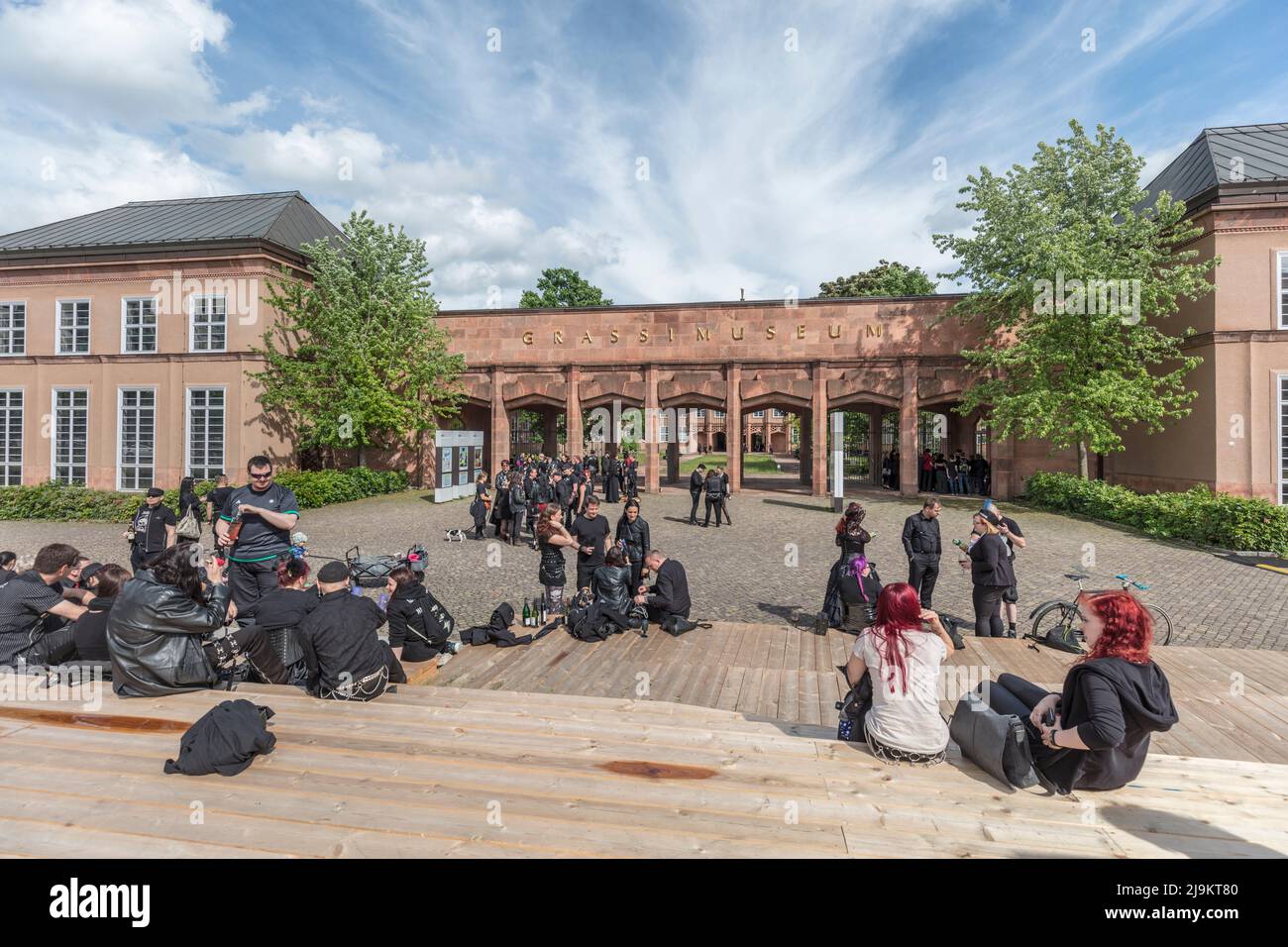 Goth and steampunk people outside Grassi Museum of Applied Arts ...