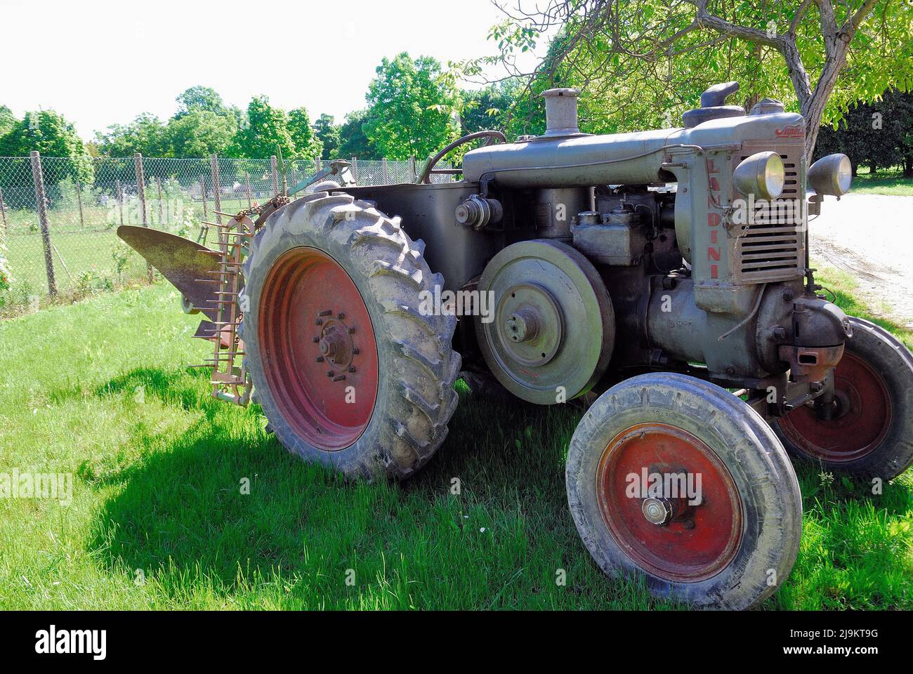 Padua countryside, Italy. An old Landini brand tractor Stock Photo - Alamy