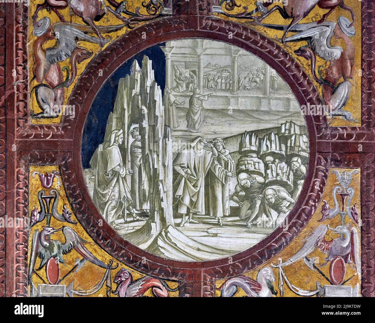 Dante,Virgilio e i Superbi - affresco nella Cappella di San Brizio ...