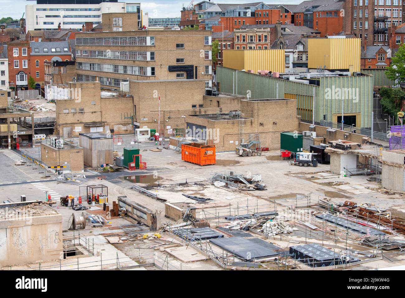 Demolition of the old Broadmarsh Shopping Centre in Nottingham City ...